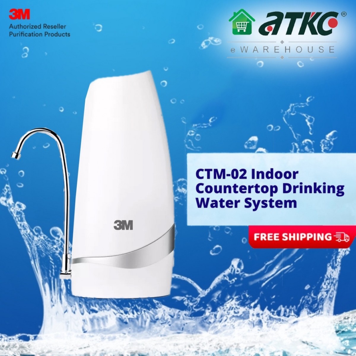 3M CTM-02 Countertop Indoor Drinking Water System with Replacement ...