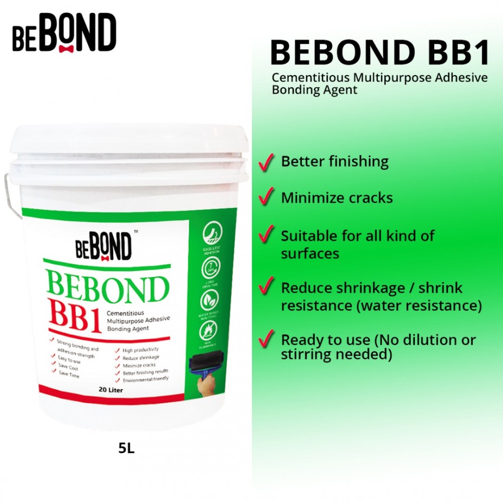 Bebond BB1 Cementitious Multipurpose Adhesive Bonding Agent 5L