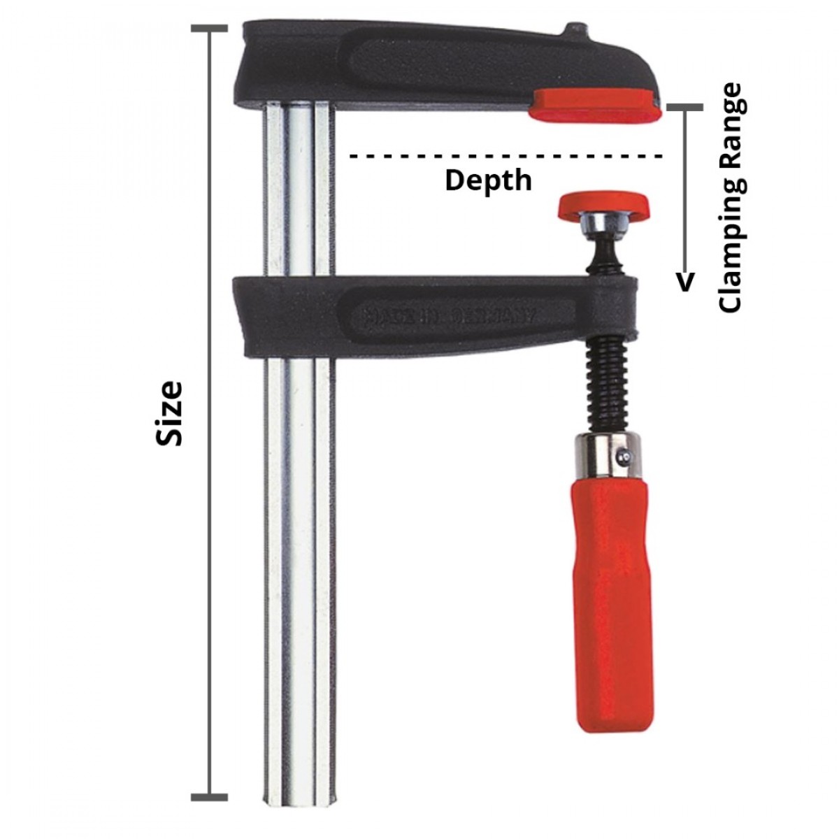 Bessey TPN30S10BE Malleable Cast Iron Screw F-Clamp 12" (300MM x 100MM)
