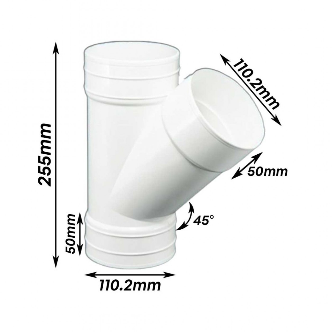 Bina Plastic UPVC Fittings 45° Y-Branch (Y-Tee) 4" 110MM