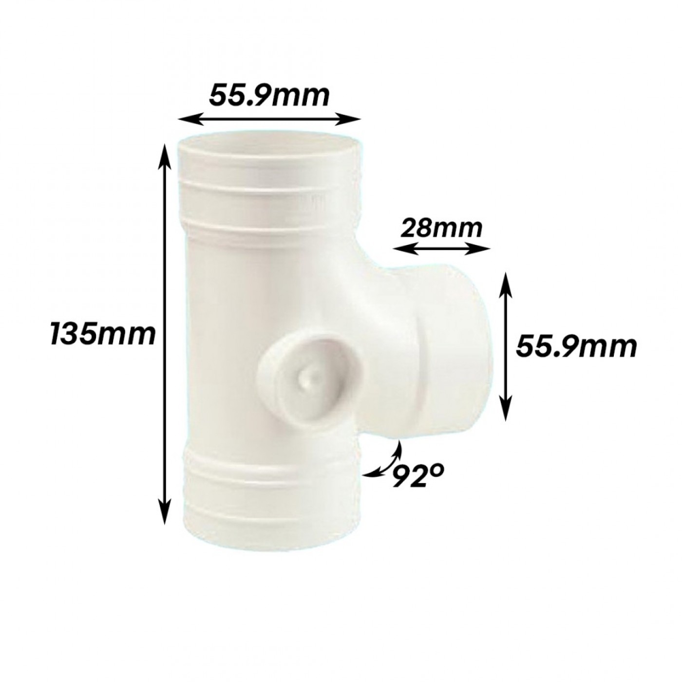 Bina Plastic UPVC Fittings Equal Single Branch 2" 50MM