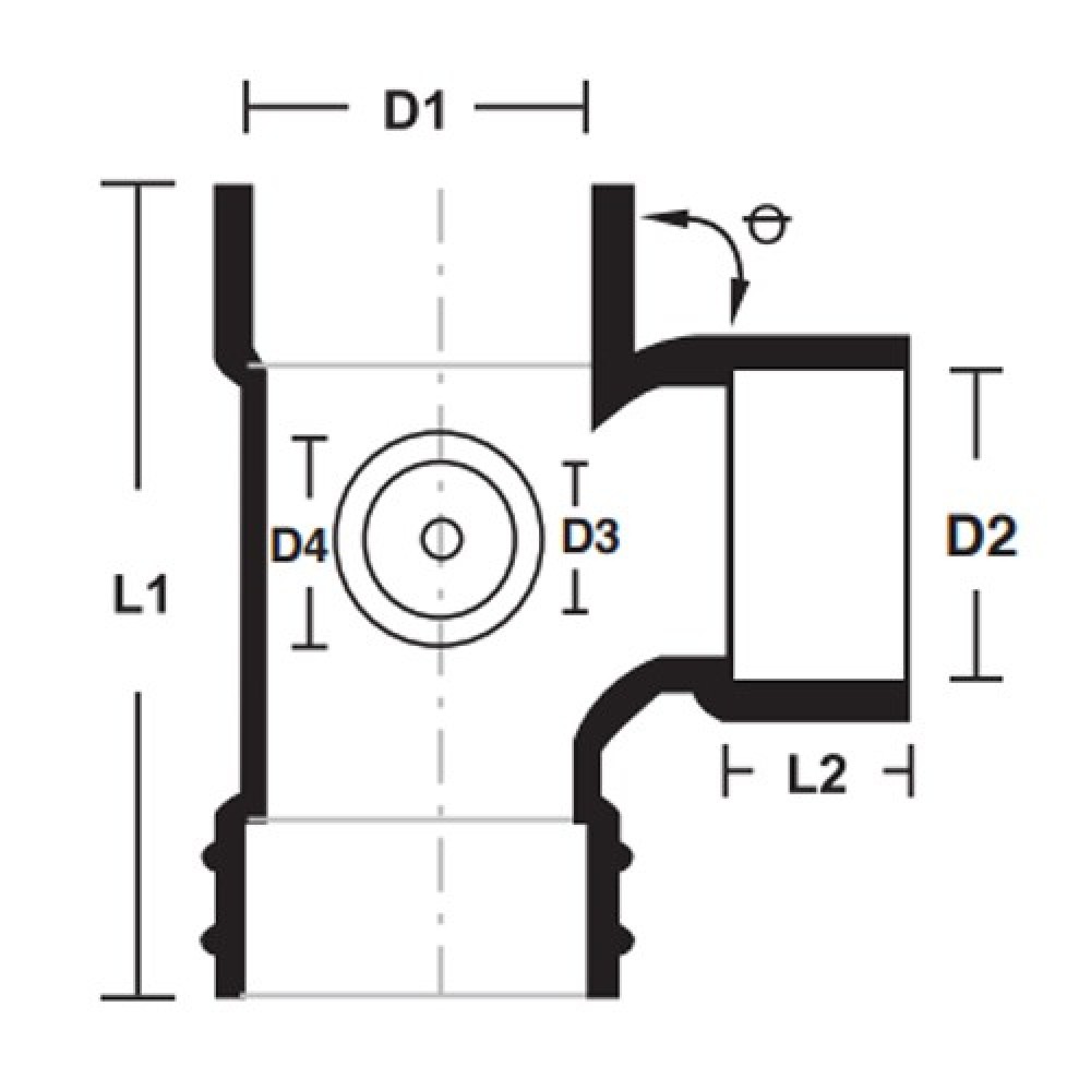 Bina Plastic UPVC Fittings Equal Single Branch 4" 110MM