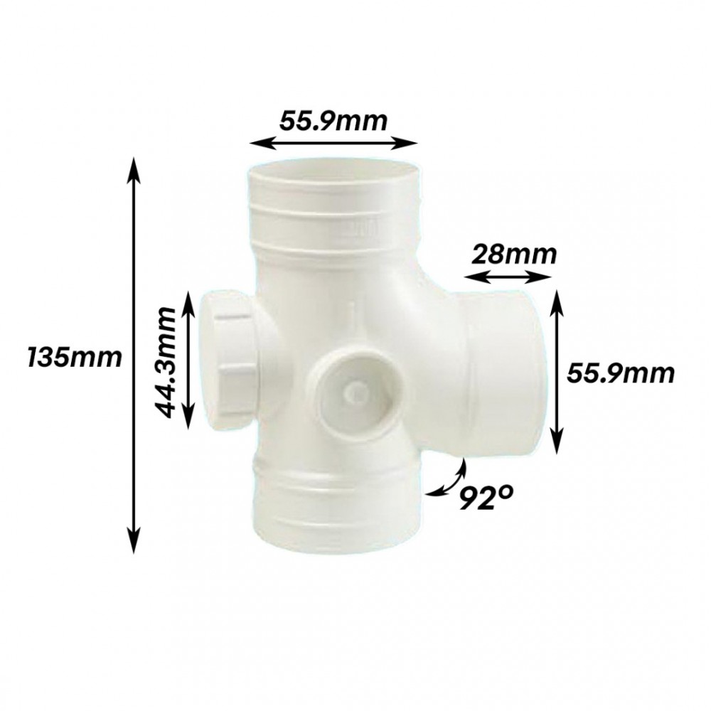 Bina Plastic UPVC Fittings Equal Single Branch I/O 2" 50MM