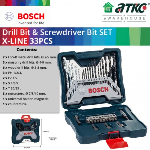 BOSCH X-Line 33PCS Drill Bit & Screwdriver Bit Set (2607017398)