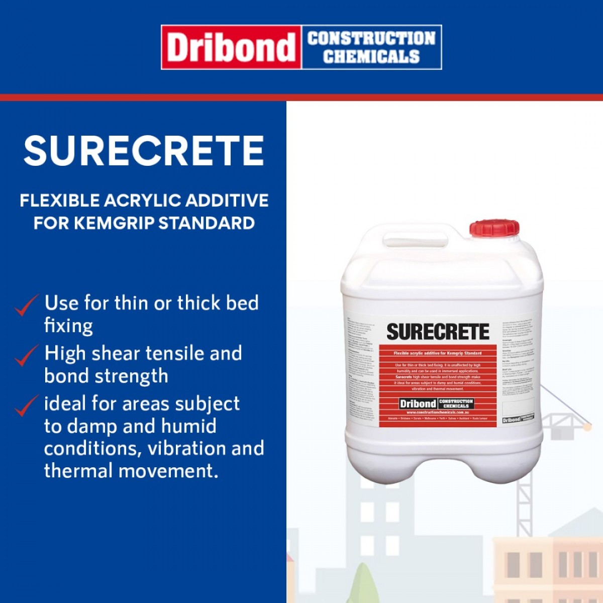 Dribond Surecrete Flexible Acrylic Additive For Kemgrip Standard 20L ...