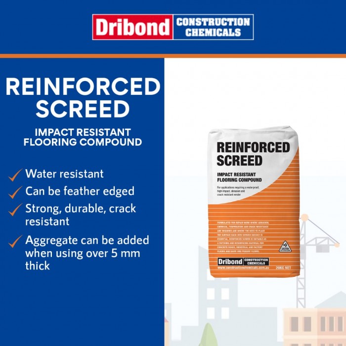 Dribond Reinforced Screed Impact Resistant Flooring Compound 20KG