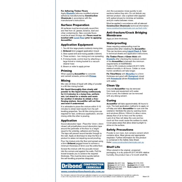 Dribond Acoustiflor Soundproofing & Anti-Fracture Membrane 2 x 10KG ...