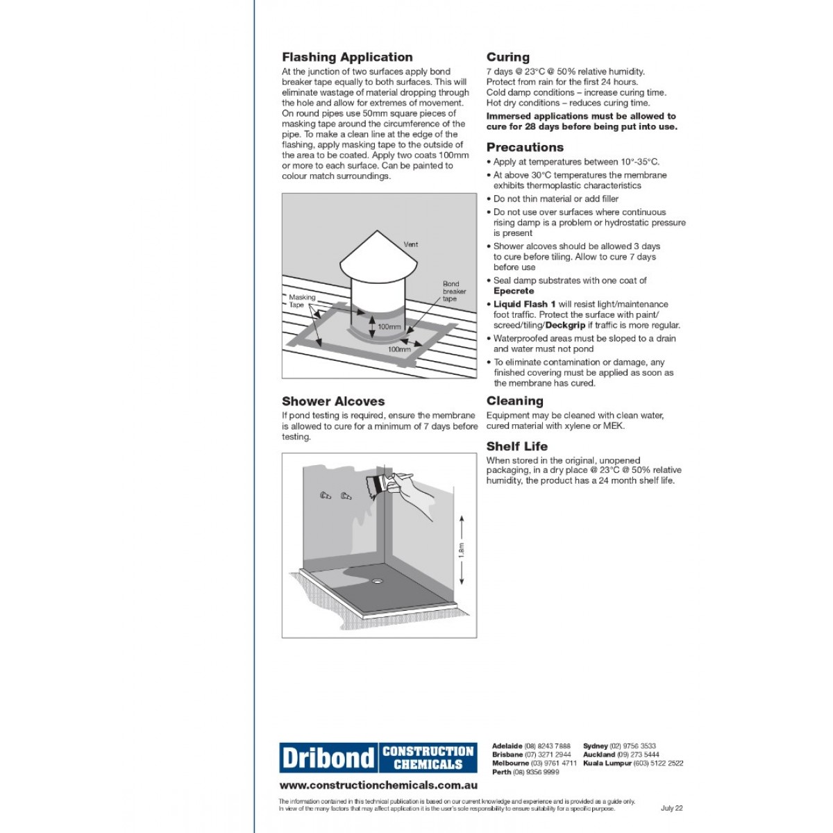 Dribond Liquid Flash 1 Microfibre Reinforced Waterproofing Membrane 4L ...