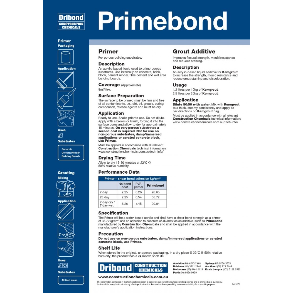 Dribond Primebond Primer & Grout Additive 20L (Liquid)