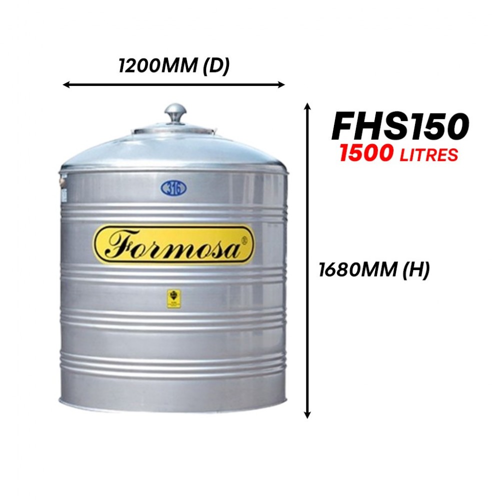 Formosa FHS150 Vertical Flat Bottom Without Stand SUS 316 Stainless ...
