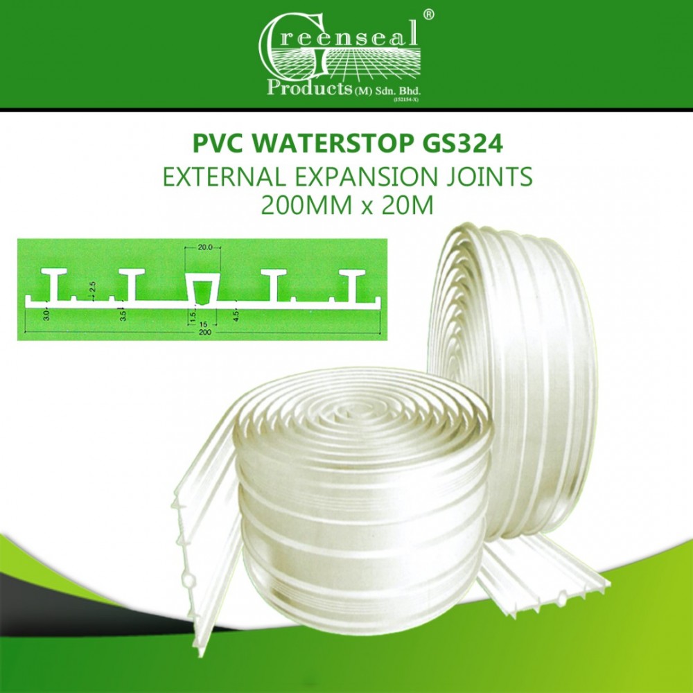 Greenseal PVC Waterstop GS324 External Expansion Joints 200MM (W) x 20M (L)