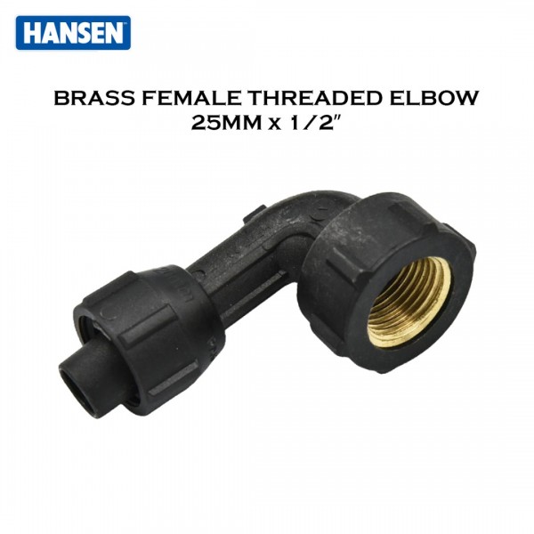 Hansen Fittings Brass Female Threaded Elbow 25MM x 1/2''