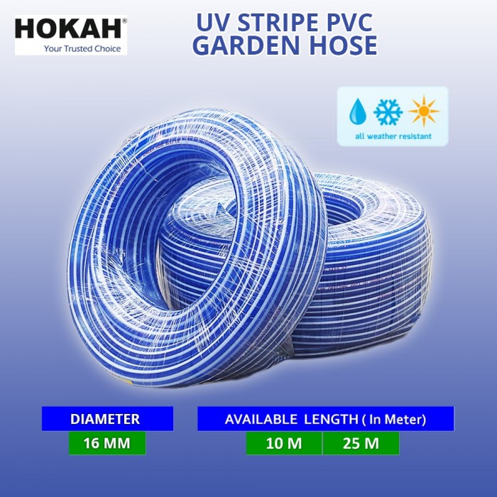 Hokah UV Stripe PVC Garden Hose 16MM (DIA) x 25M (L)