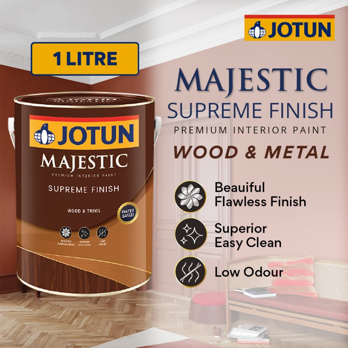 Jotun Majestic Supreme Finish Gloss Premium Interior Paint For Wood ...