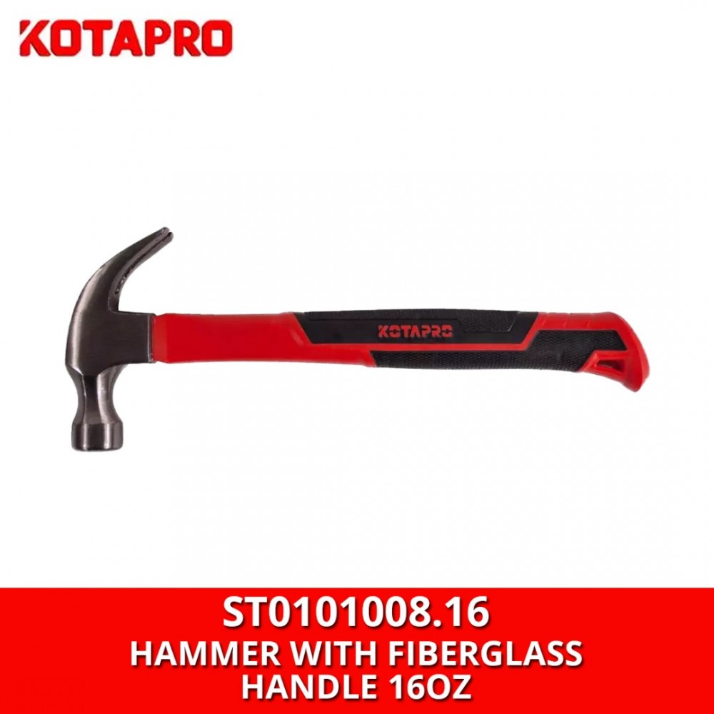 Kotapro ST0101008.16 Claw Hammer with Fiberglass Handle 16OZ