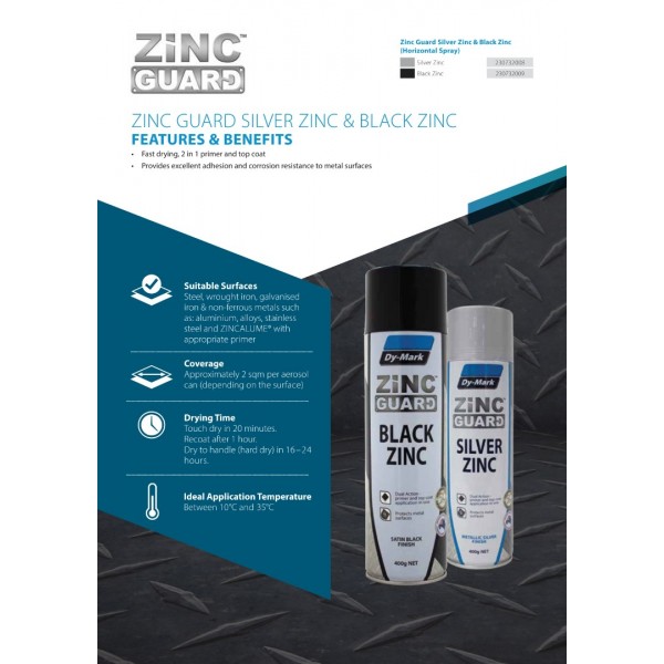 Dy-Mark Zinc Guard Silver Zinc Fast Drying Epoxy-Based Metallic Zinc ...