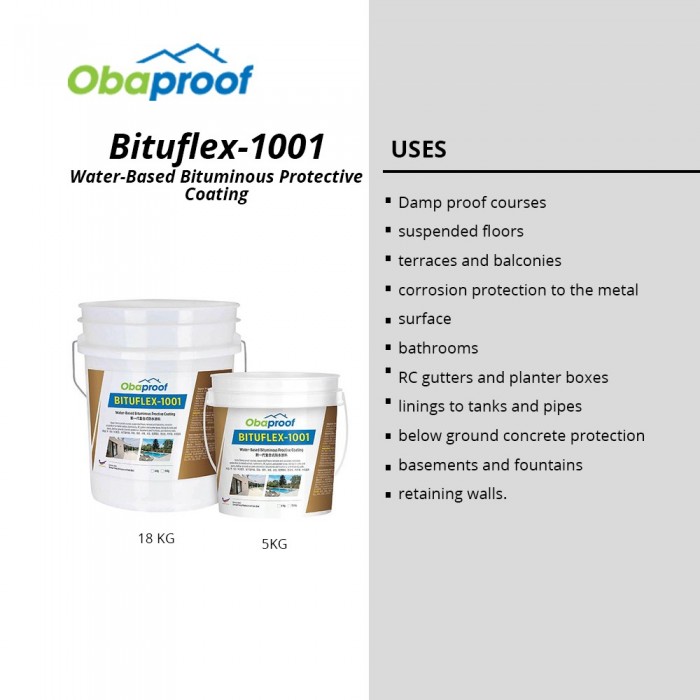 Obaproof Bituflex-1001 Water-Based Bituminous Protective Coating 18KG