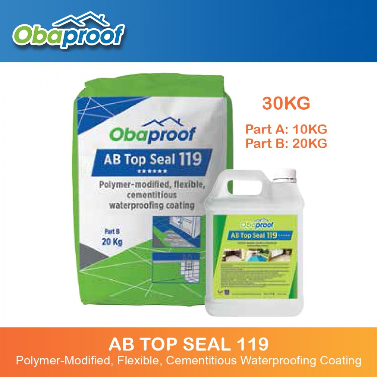 Obaproof AB Top Seal 119 Polymer Modified, Flexible, Cementitious ...