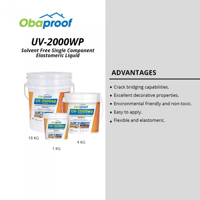 Obaproof UV-2000WP Solvent Free Single Component Elastomeric Liquid 4KG
