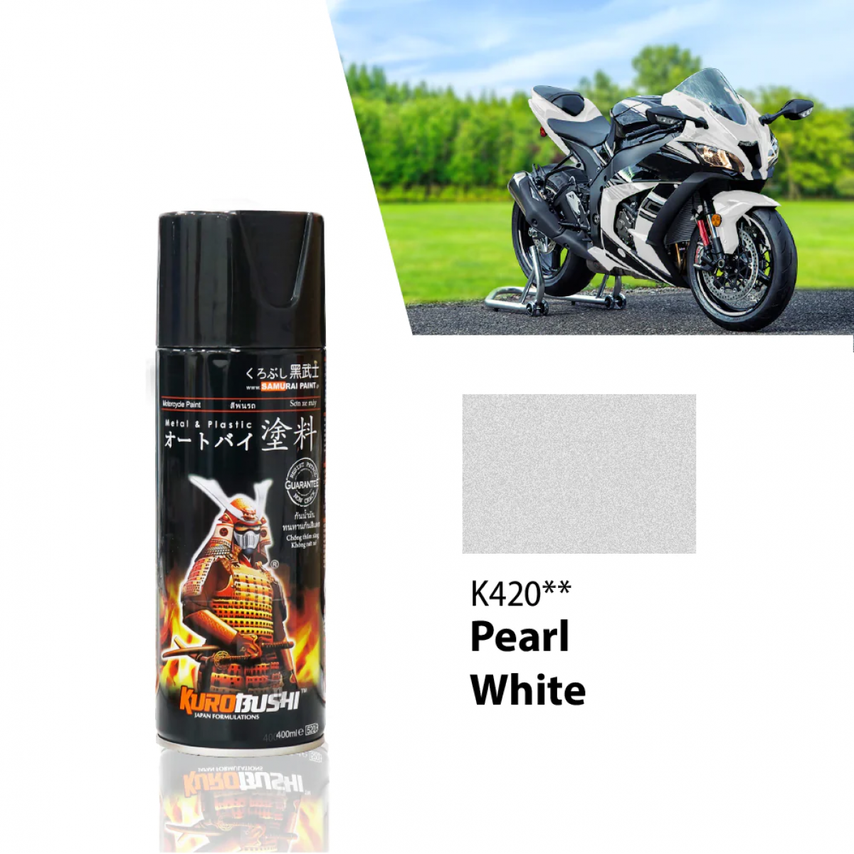 Samurai Paint Kawasaki Colour K420 Pearl White 400ML