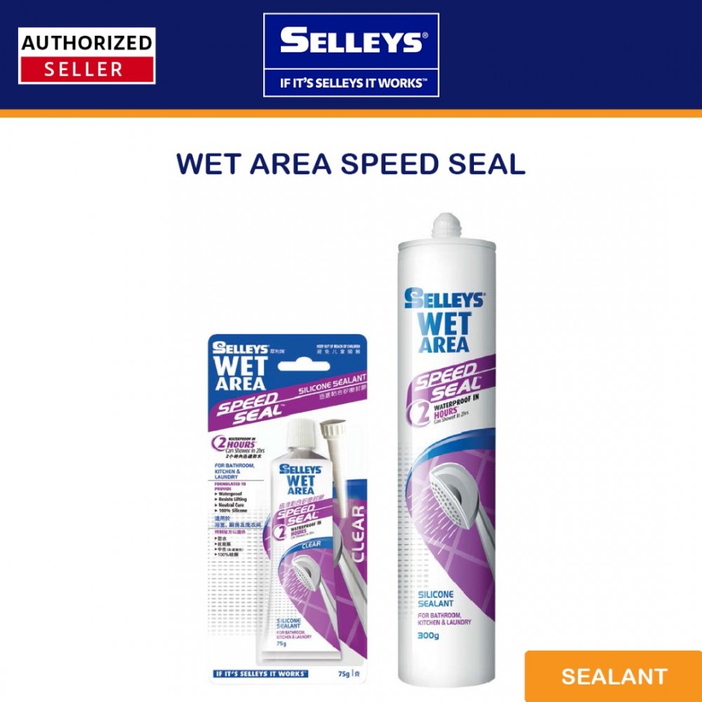 Selleys Wet Area Speed Seal Waterproof Seal in 2 Hours 75g/300g - Clear ...