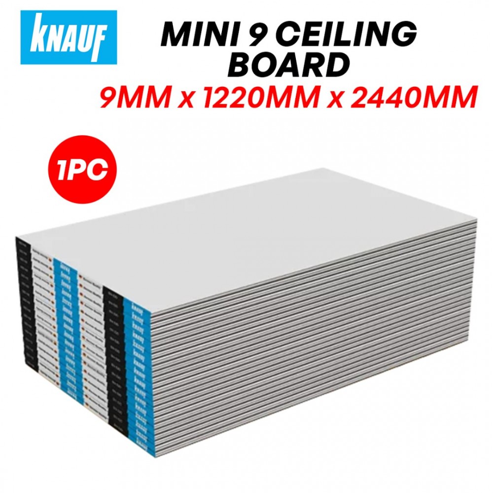 Knauf Mini 9 Gypsum Plasterboard Tapered Edge 9MM (T) x 1220MM 4' (W) x ...