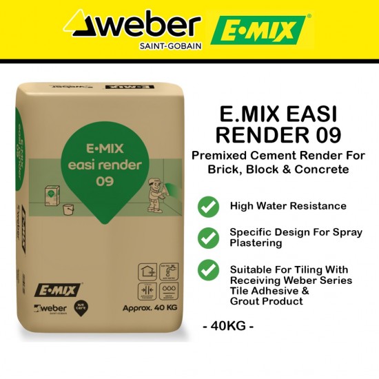 E.Mix Easi Render 09 Premixed Cement Render For Brick, Block And ...