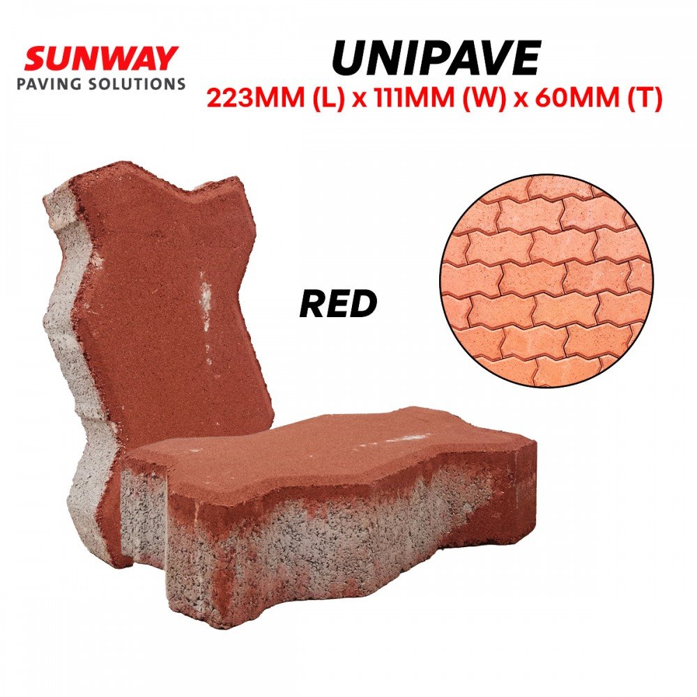 Sunway Uni-Pave 223MM (L) x 111MM (W) x 60MM (T) - Black/Red/Grey