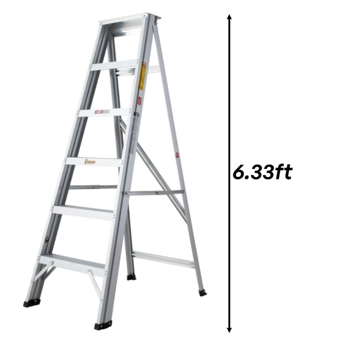Step by Step SL08 Heavy Duty Aluminium Single Sided Ladder 8 Step 6.33FT