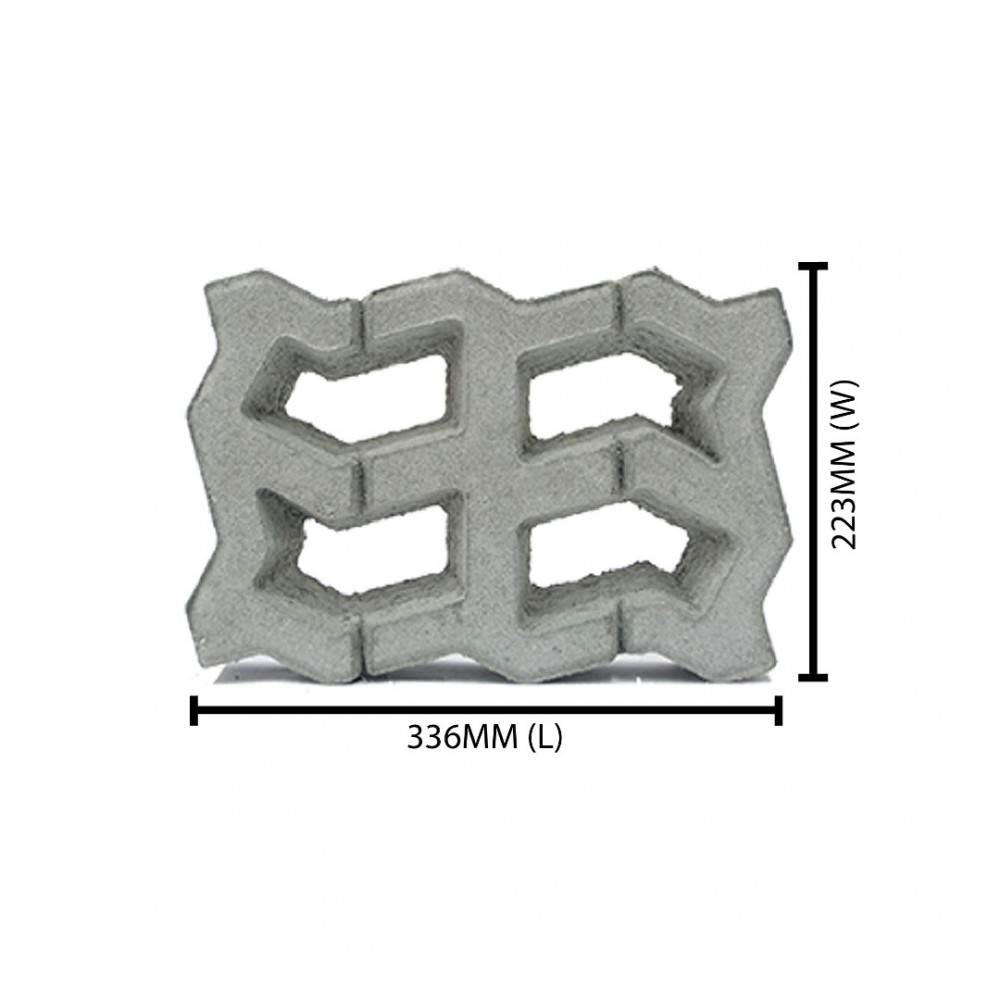 Sunway Uni-Grasspave 336mm (L) x 223mm (W) x 80mm (T)