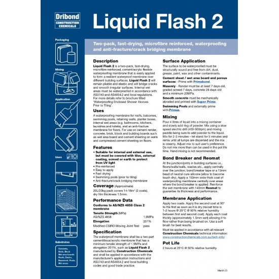 Dribond Liquid Flash 2 Two-Pack, Fast Drying, Microfibre Reinforced ...