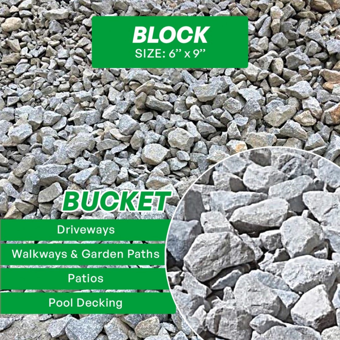 Blasted Rock Stone Block 6" x 9" (BKT)