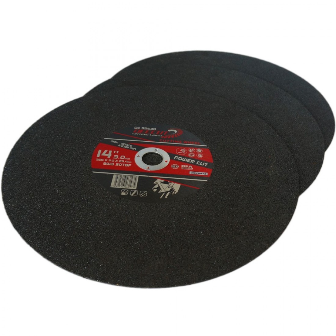 Deecut DC35530 Cutting Disc 14" 355MM (D) x 3.0MM (T) x 25.4MM (AS) - Black