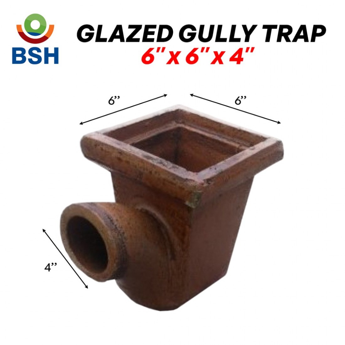 BSH Glazed Gully Traps 6" x 6" x 4"