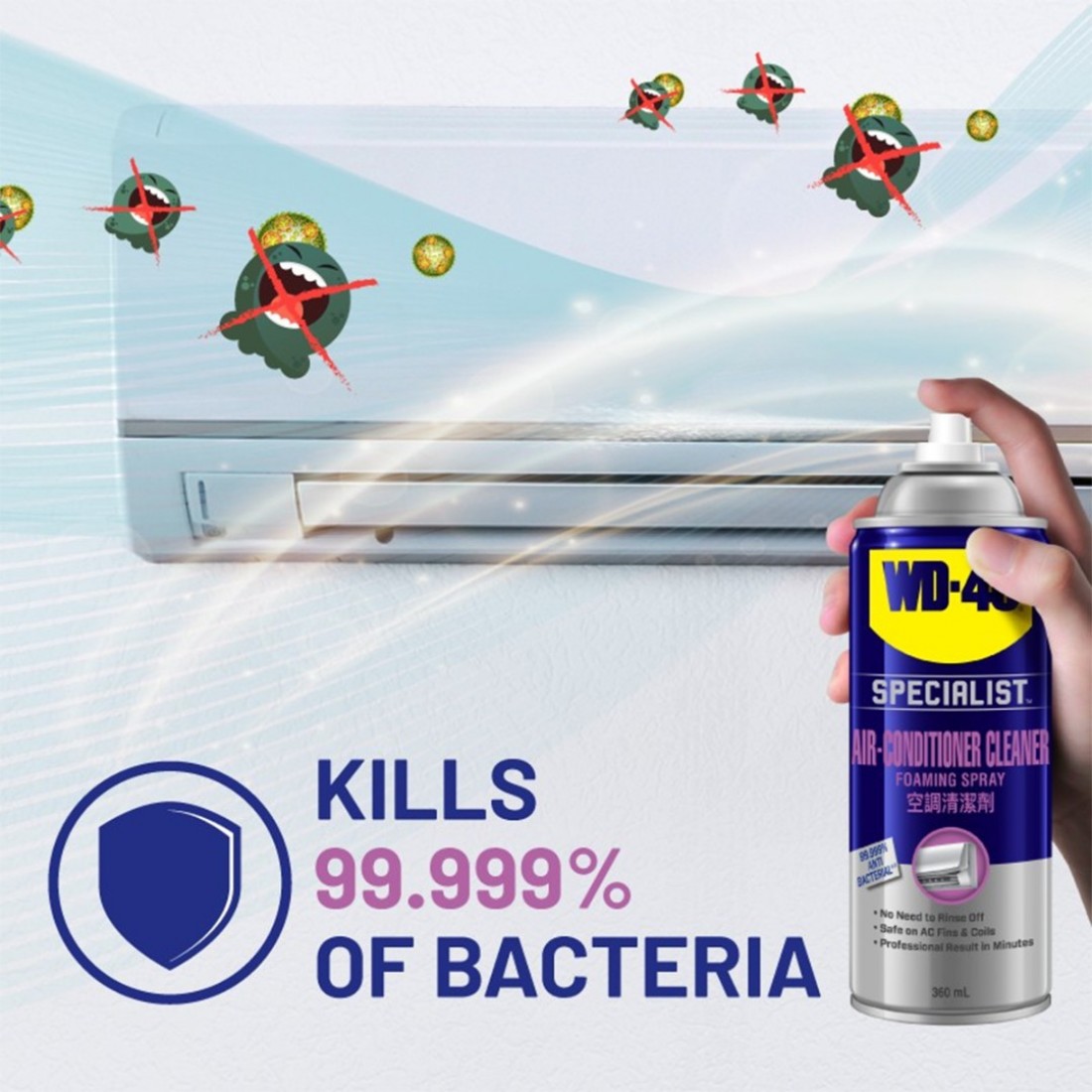 WD-40 Specialist Air-Conditioner Cleaner 360ML ( FOAMING SPRAY )