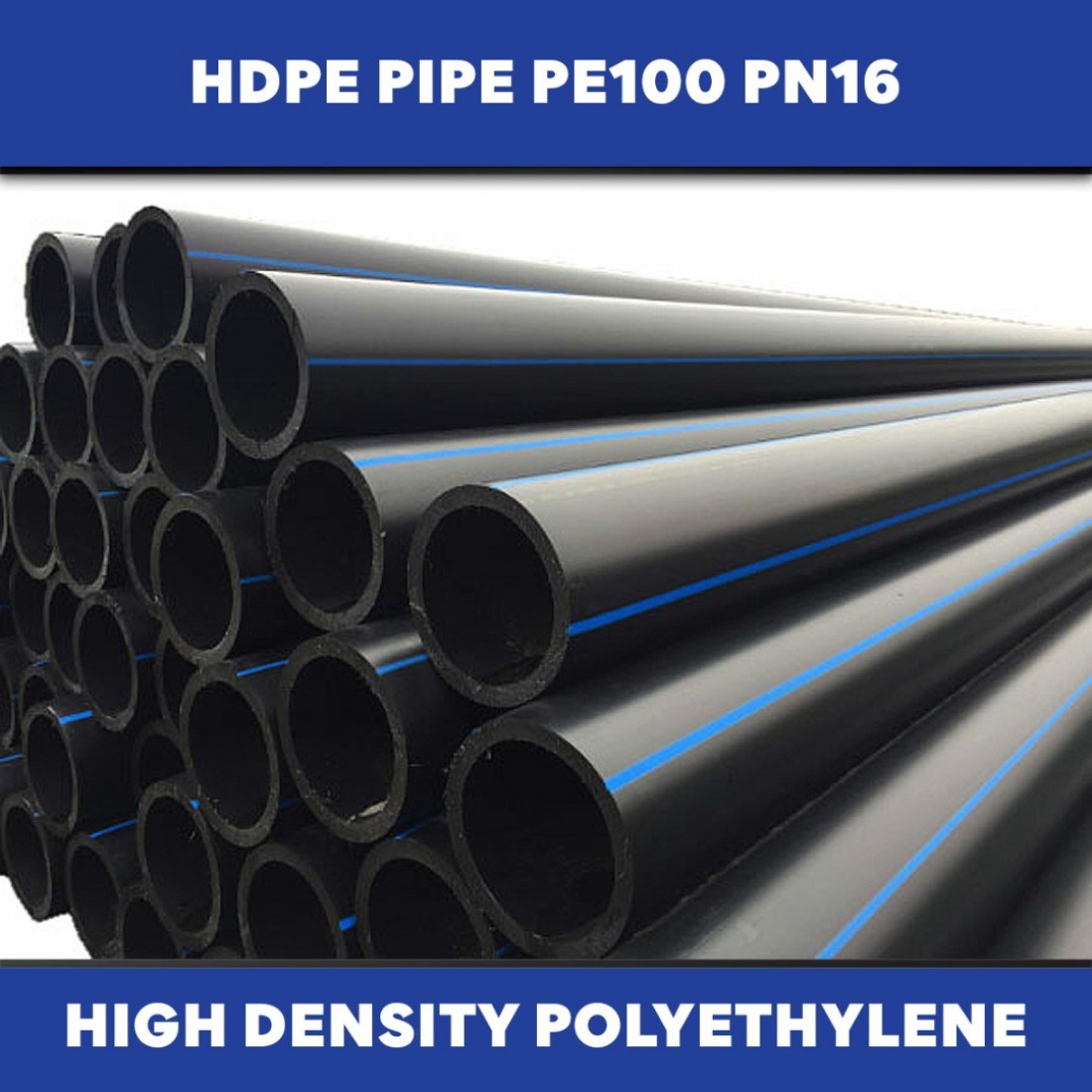 High Density Polyethylene HDPE Pipe 32MM (OD) x 5M (L) PN16 PE100 ~1 ...