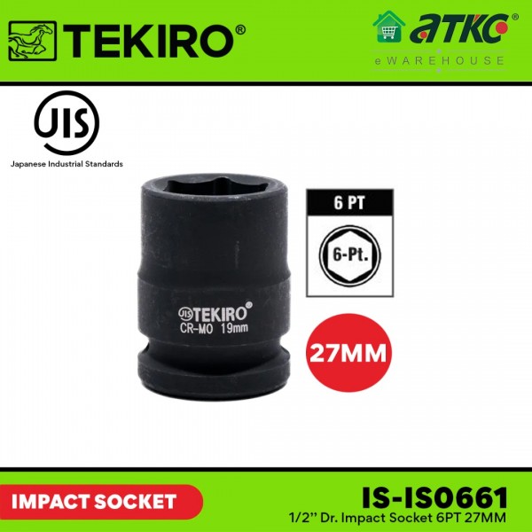 Tekiro IS-IS0661 1/2'' Dr. Impact Socket 6PT 27MM