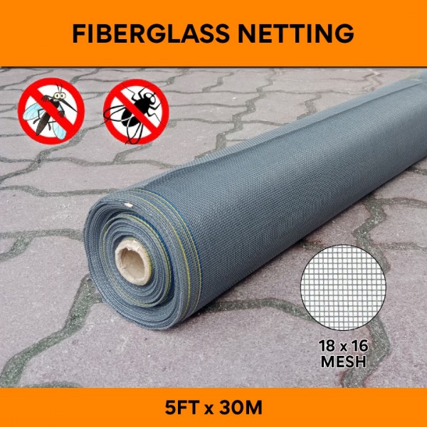 Fiberglass Netting 18x16 Mesh 5ft (W) x 30M (L)