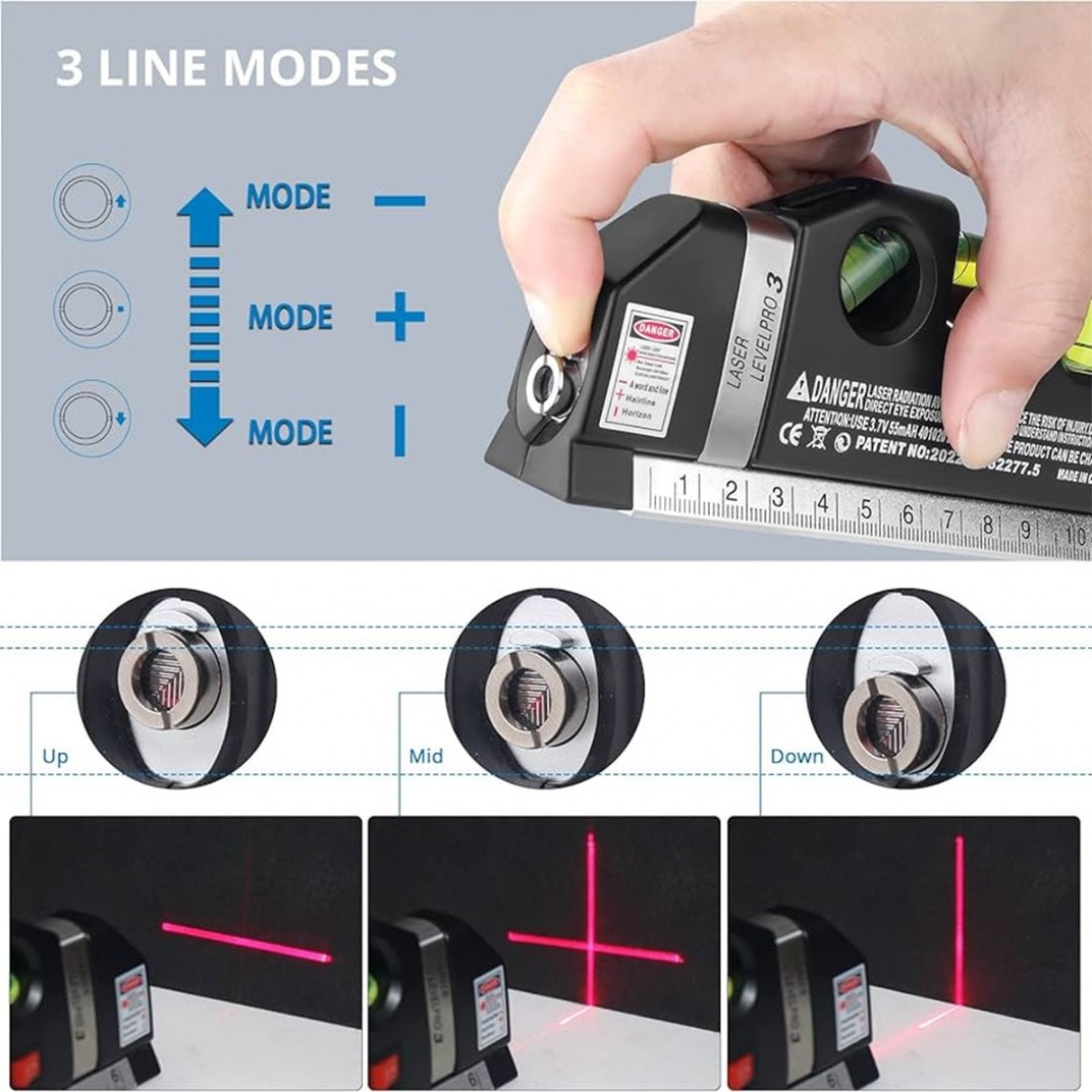 Home Store LL100/LL101 Fixit Laser LevelPro3 4 in 1 Multipurpose Laser ...
