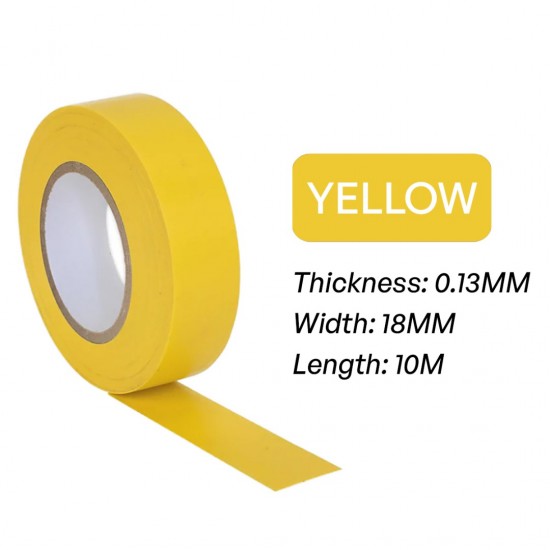 Mileqi PVC Electrical Insulation Tape 18MM (W) x 10M (L) x 0.13MM (T ...