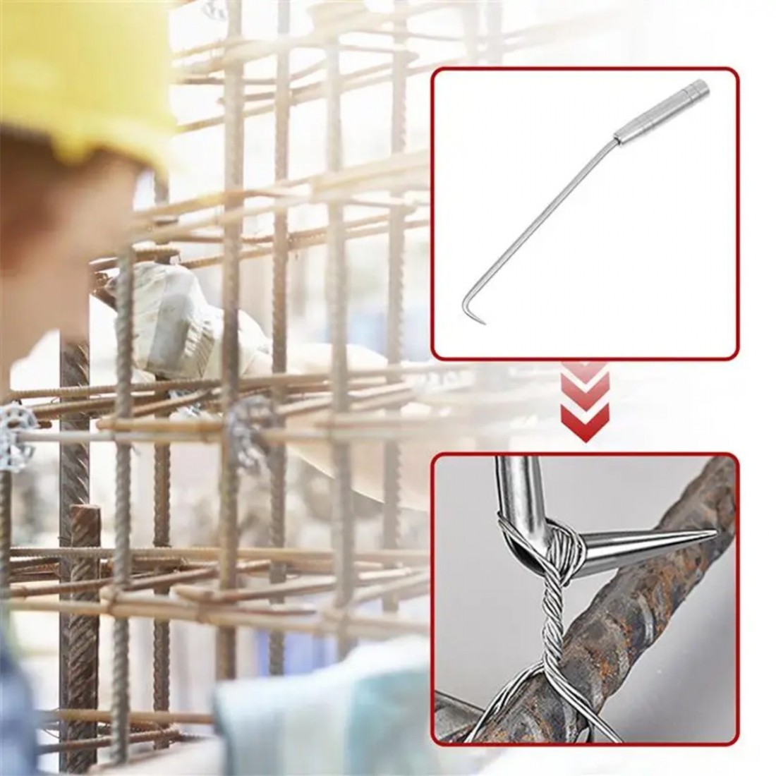 CN Stainless Steel Reinforcing Tie-Up Hook Wire Twister 10'' (250MM) Plain
