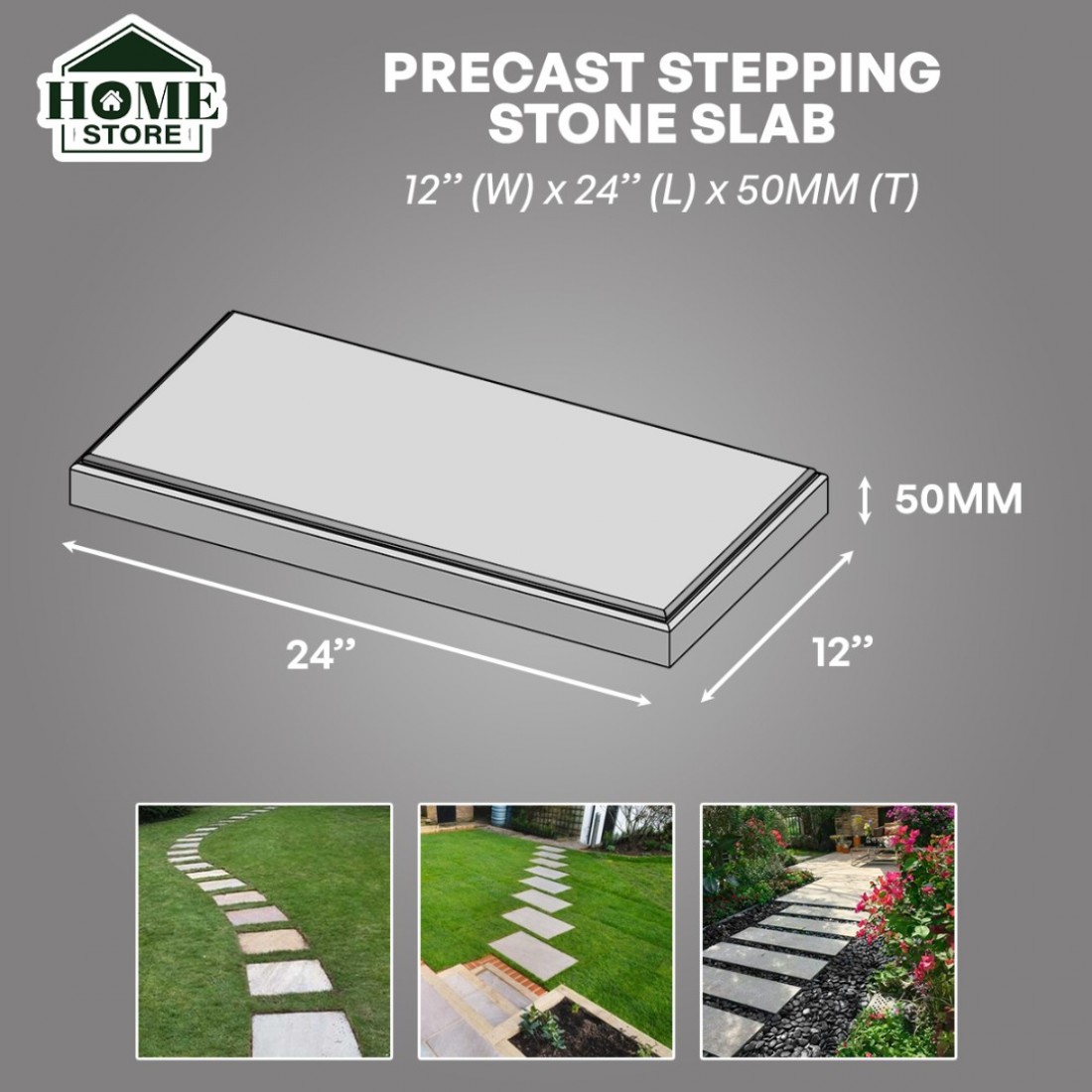 Home Store Precast Stepping Stone Slab For Gardening & Landscape 12 ...