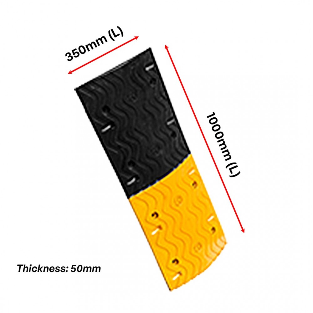 Rugaval 1000A Heavy Duty Premium Rubber Speed Bump Wavy Type 50MM (T) x ...