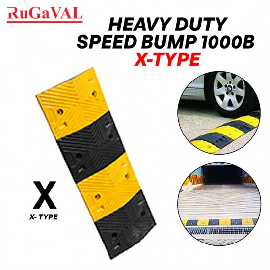 Rugaval 1000B Heavy Duty Premium Rubber Speed Bump X-Type 50MM (T) x ...