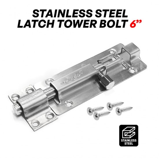 CN Stainless Steel Latch Tower Bolt 6''