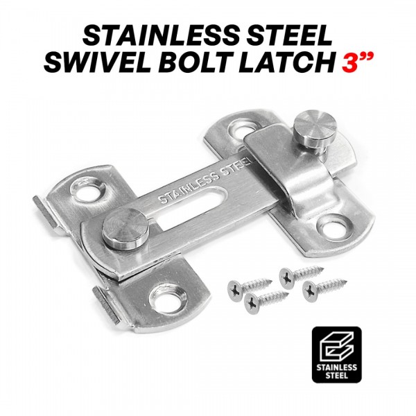 CN Stainless Steel Swivel Bolt Door Latch 3''