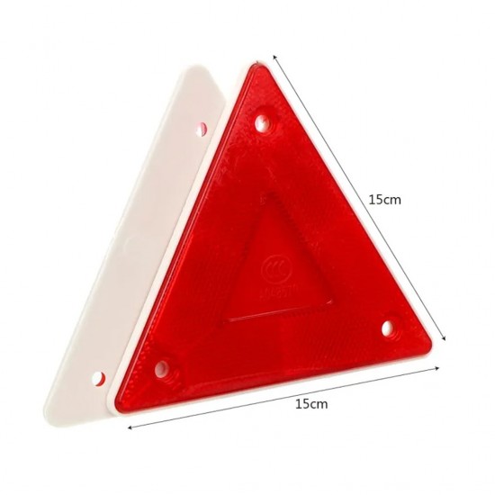 2PCS Safety Red Triangle Reflector For All Type of Lorry/Truck 15CM