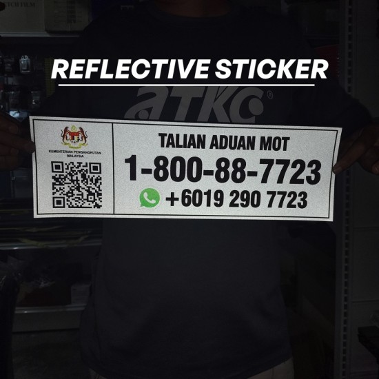 Reflective Sticker Talian Aduan MOT (Ministry of Transport Malaysia ...