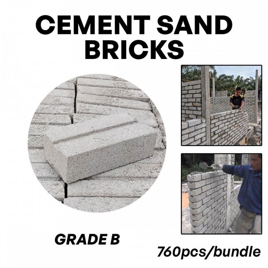 Cement Sand Bricks Grade B (760PCS/BUNDLE)