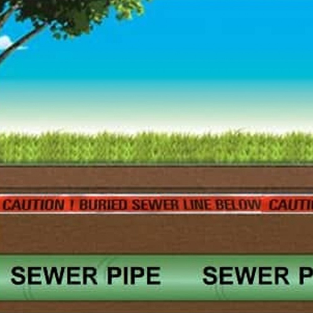 Underground Detectable Sewer Warning Tape "CAUTION! BURIED SEWER LINE ...